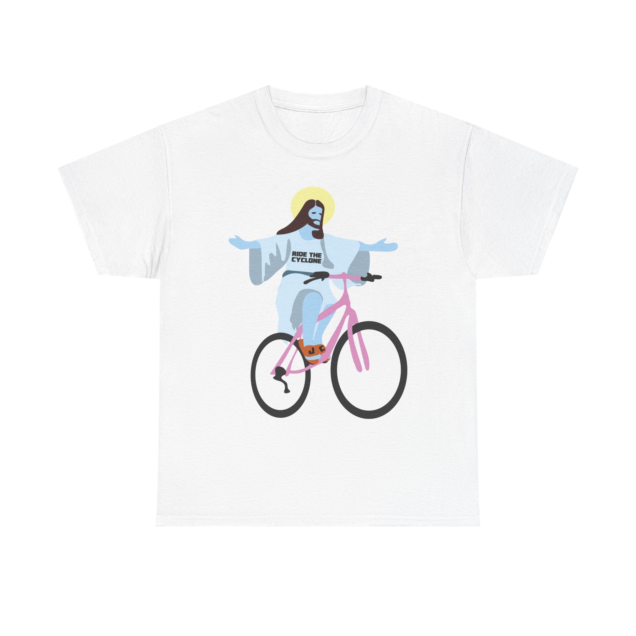 RIDE THE CYCLONE Unisex Tee - 'Jesus Christ on a Bike' Graphic T-Shirt ...